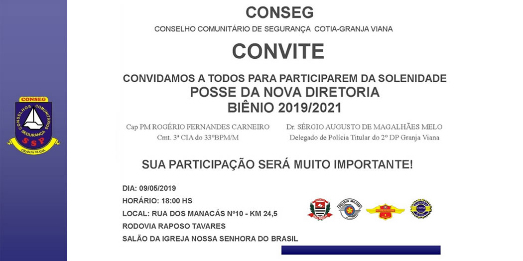 CONSEG - Convidamos a todos para participarem da Solenidade Posse da ...